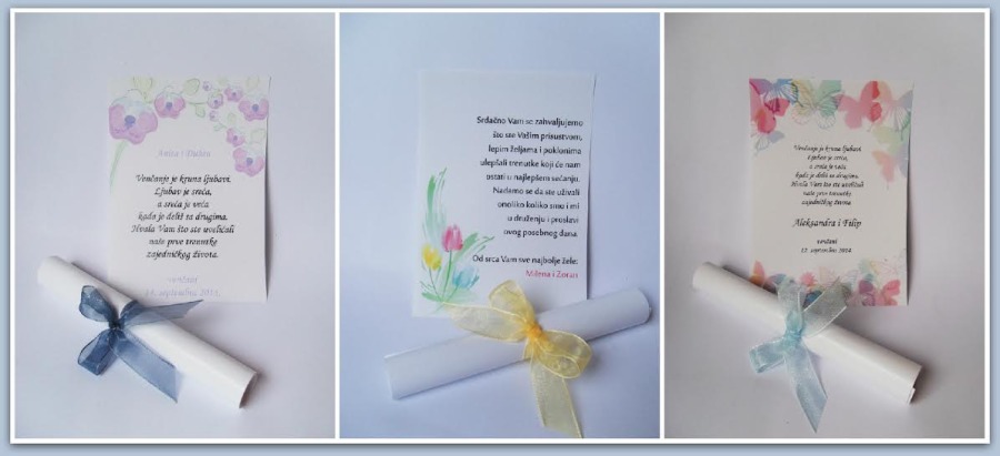 Zahvalnice za goste na svadbi | Klik do venčanja